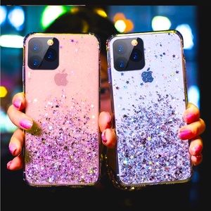 Accessories | Silicone Glitter Sparkle Pink Transparent Case For Iphone ...